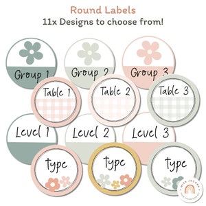 Classroom Supply Labels and Student Name Tags Bundle | Daisy Gingham ...