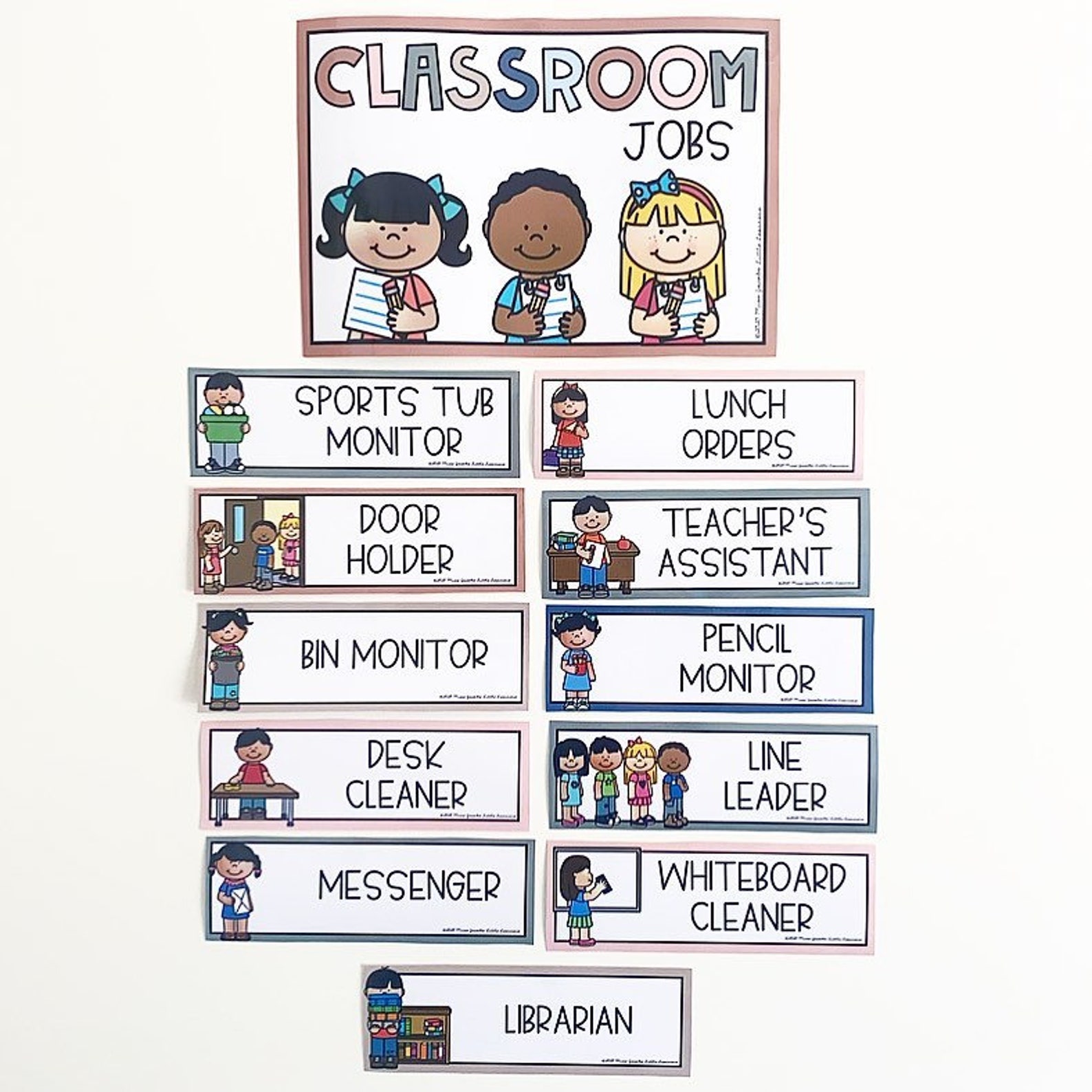 BOHO RAINBOW Classroom Jobs Display | Editable | Neutral Rainbow ...