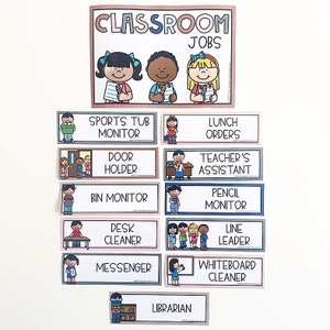 BOHO RAINBOW Classroom Jobs Display | Editable | Neutral Rainbow ...