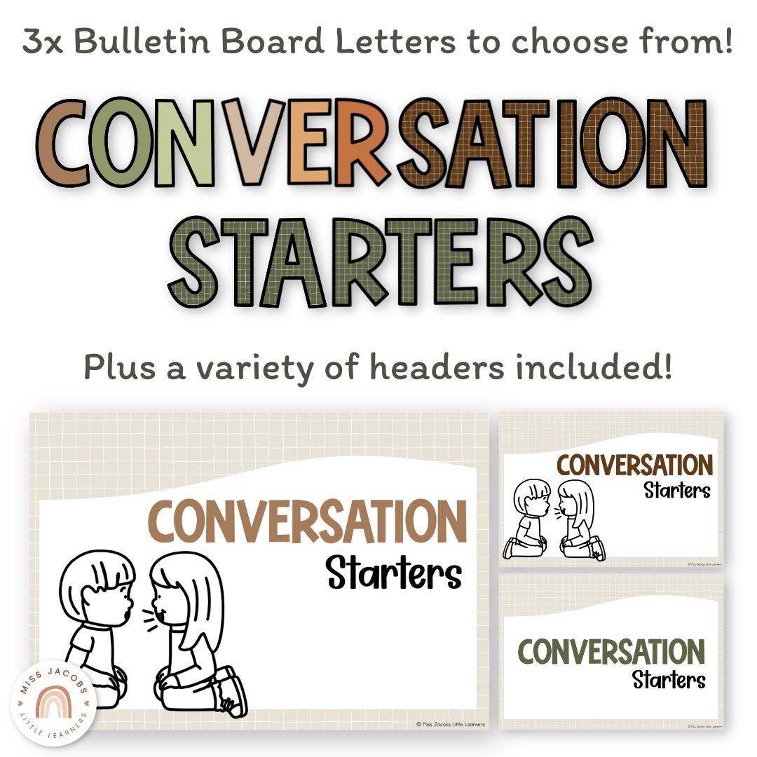 Woodland Conversation Starters Posters, Accountable Talk Stems Anchor ...