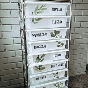 Teacher Trolley Labels, Editable Rolling Cart Drawer Organizers ...