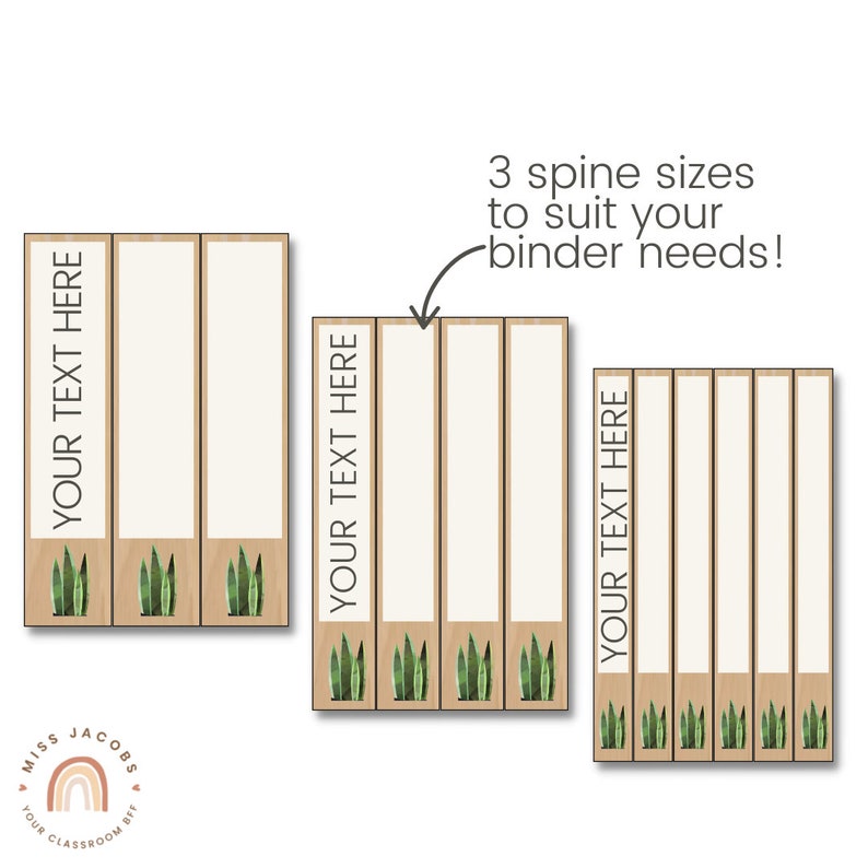 Boho Plants Binder Covers & Spines Rustic Boho Classroom - Etsy