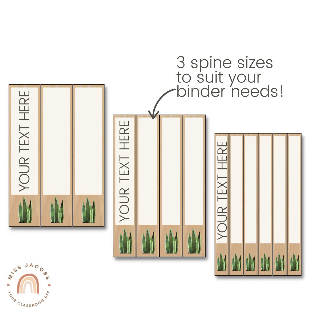 Boho Plants Binder Covers & Spines Rustic Boho Classroom - Etsy