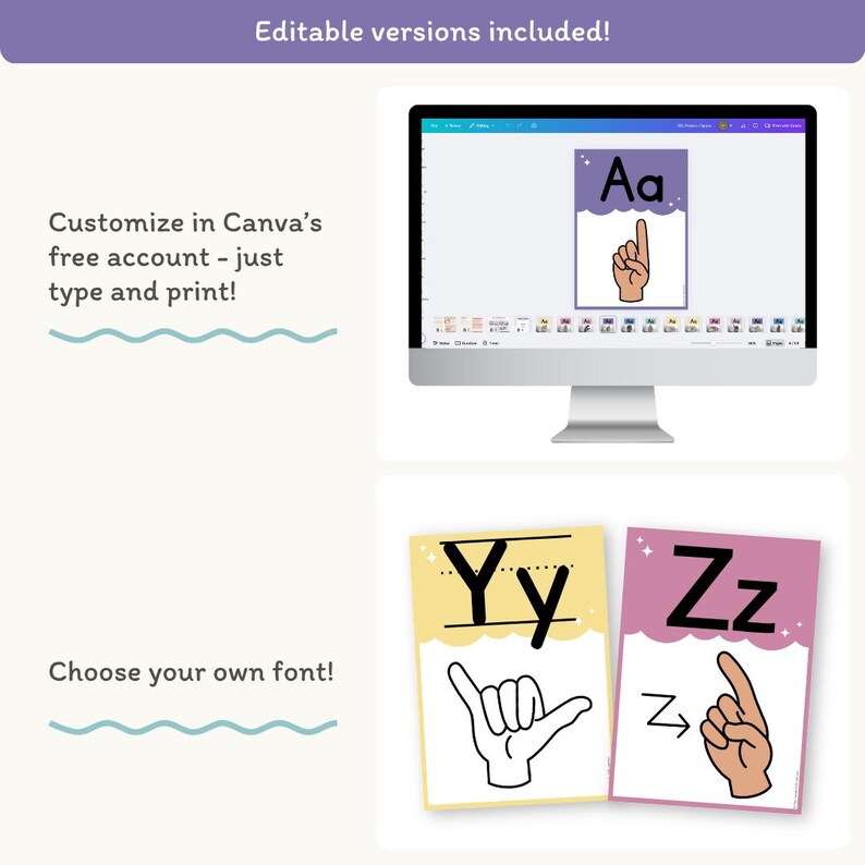 Dreamy Space ASL Alphabet Posters: A-Z American Sign Language Classroom ...
