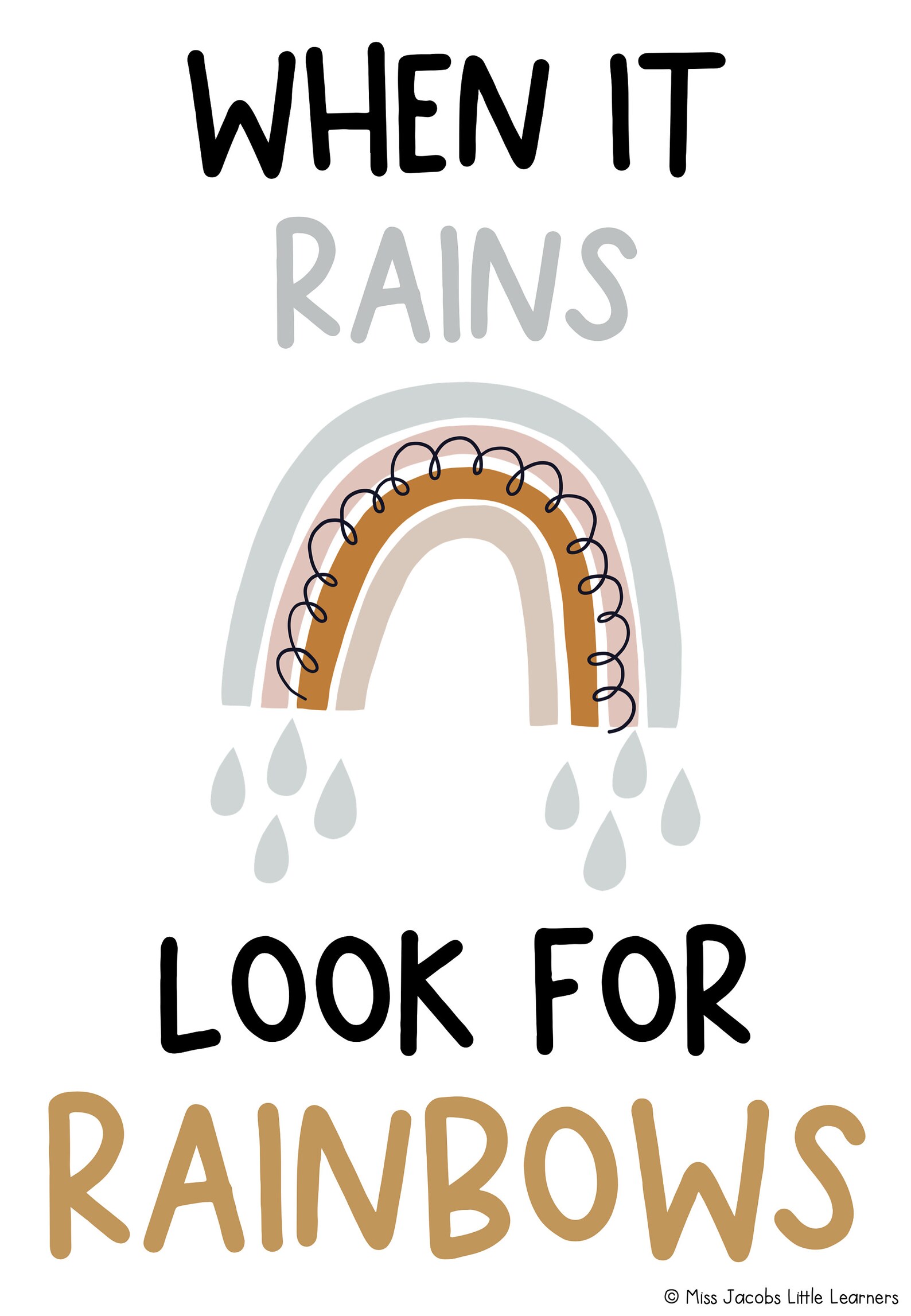 Modern BOHO RAINBOW Motivational Posters Neutral Rainbow - Etsy