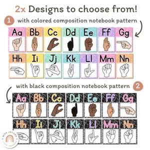 Cutesy ASL Alphabet Posters, Printable American Sign Language Classroom ...