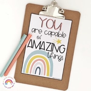 MODERN RAINBOW Inspirational Classroom Posters | Calm Colors Classroom ...