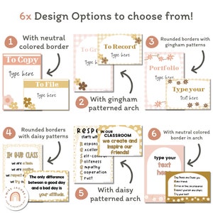 Editable Classroom Posters | Daisy Gingham Neutrals Classroom Decor - Etsy