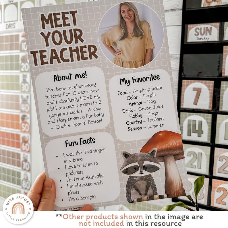 Woodland Meet the Teacher Template, Editable Back to School Teacher ...