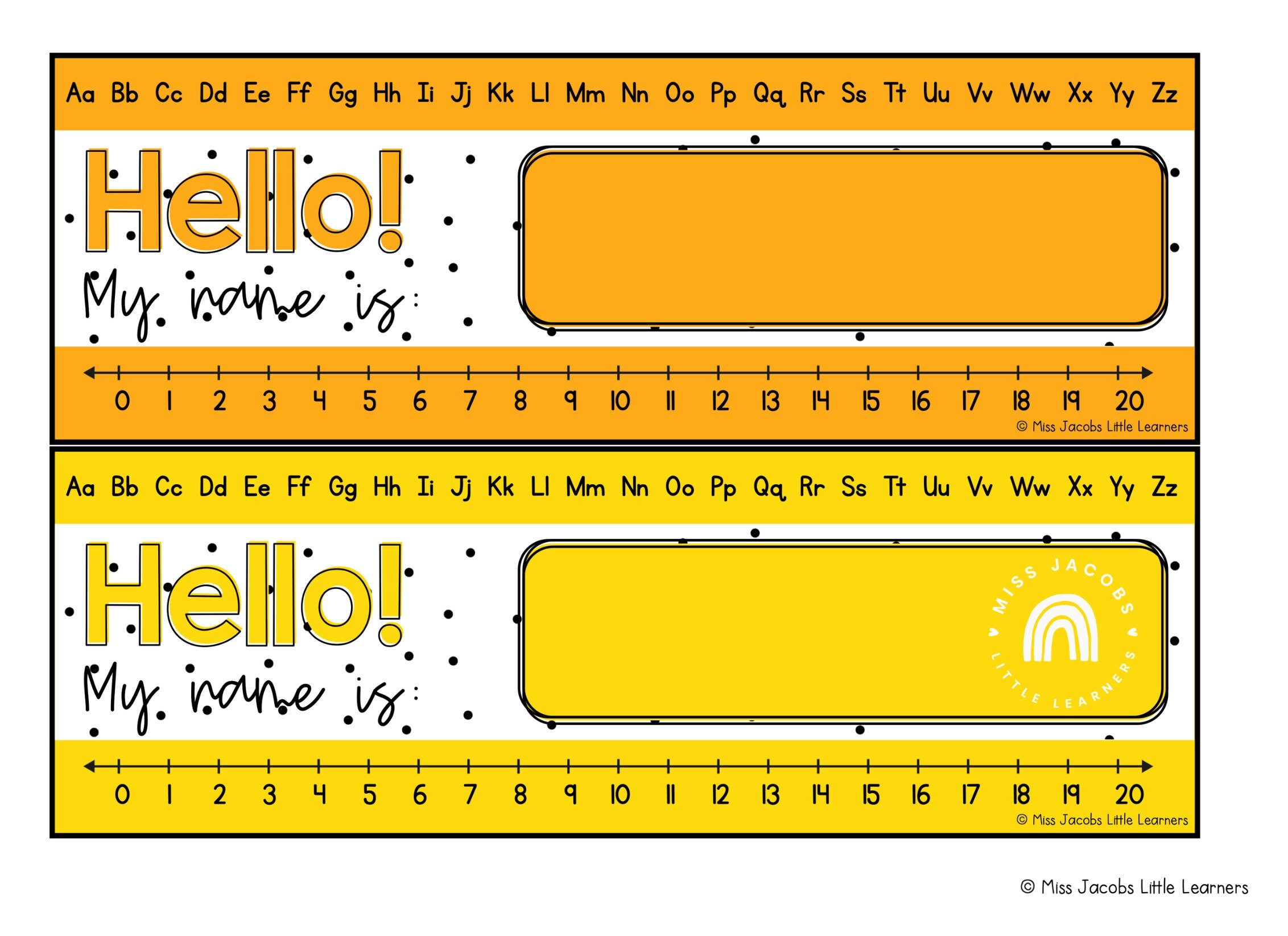 Student Name & Goals Plates SPOTTY BRIGHTS Editable - Etsy