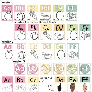 Alphabet Posters | PASTELS | Muted Rainbow Decor | EDITABLE - Etsy