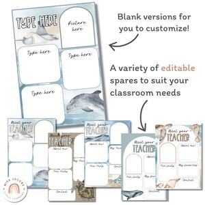 Meet the Teacher Templates | Modern Ocean Classroom Decor | Editable - Etsy