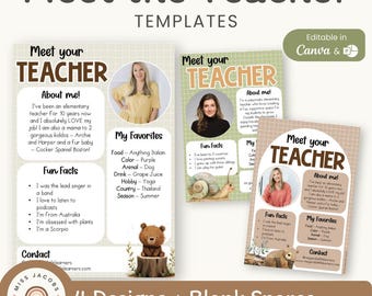 Woodland Meet the Teacher Template, Editable Back to School Teacher ...