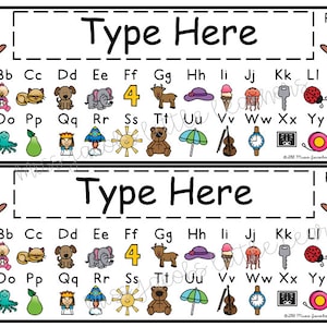 Alphabet Desk Strips With Number Line | Editable Student Name Tags - Etsy