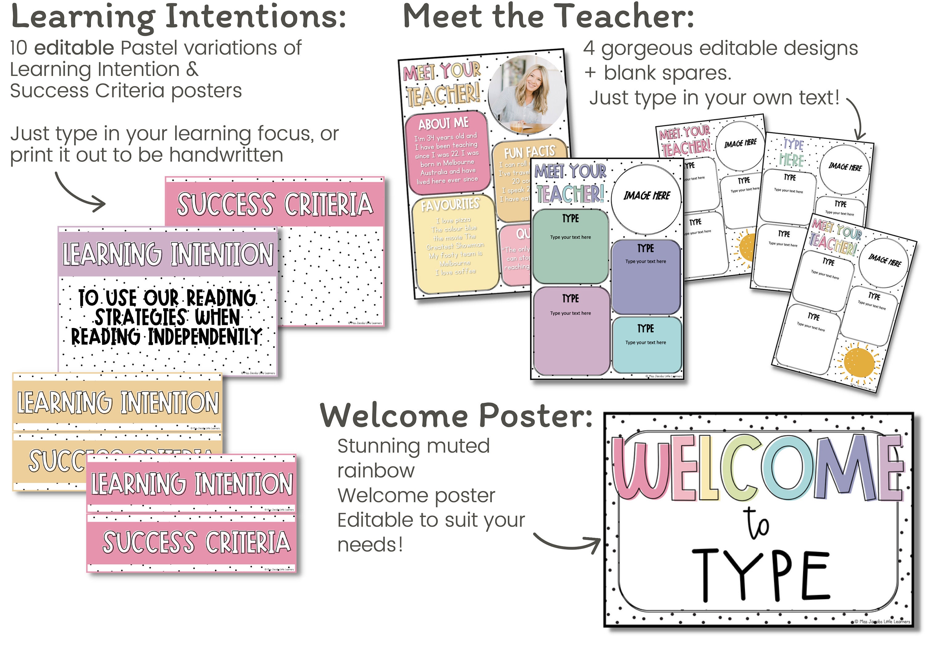 SPOTTY PASTELS Classroom Decor Bundle Muted Rainbow Decor - Etsy Canada