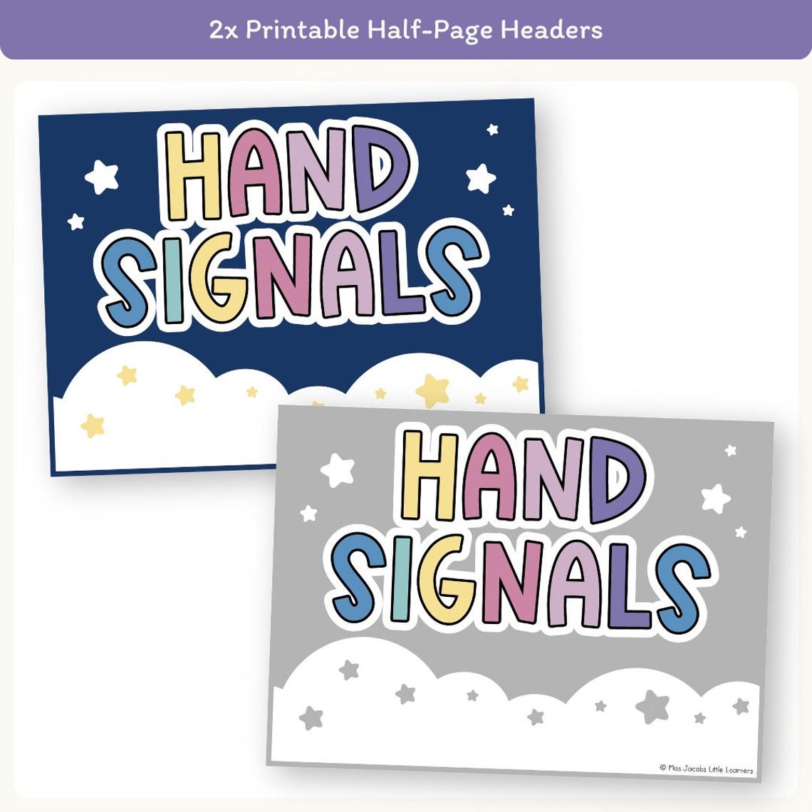 Hand Signal Posters Dreamy Space Theme: Pastel Classroom Management ...