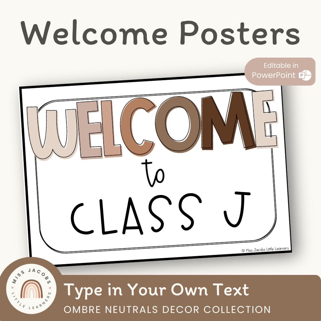 Classroom Welcome Sign | OMBRE NEUTRALS Theme - Etsy