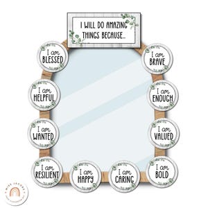 Affirmation Station Printable, Modern Botanical Classroom Decor, Leafy ...