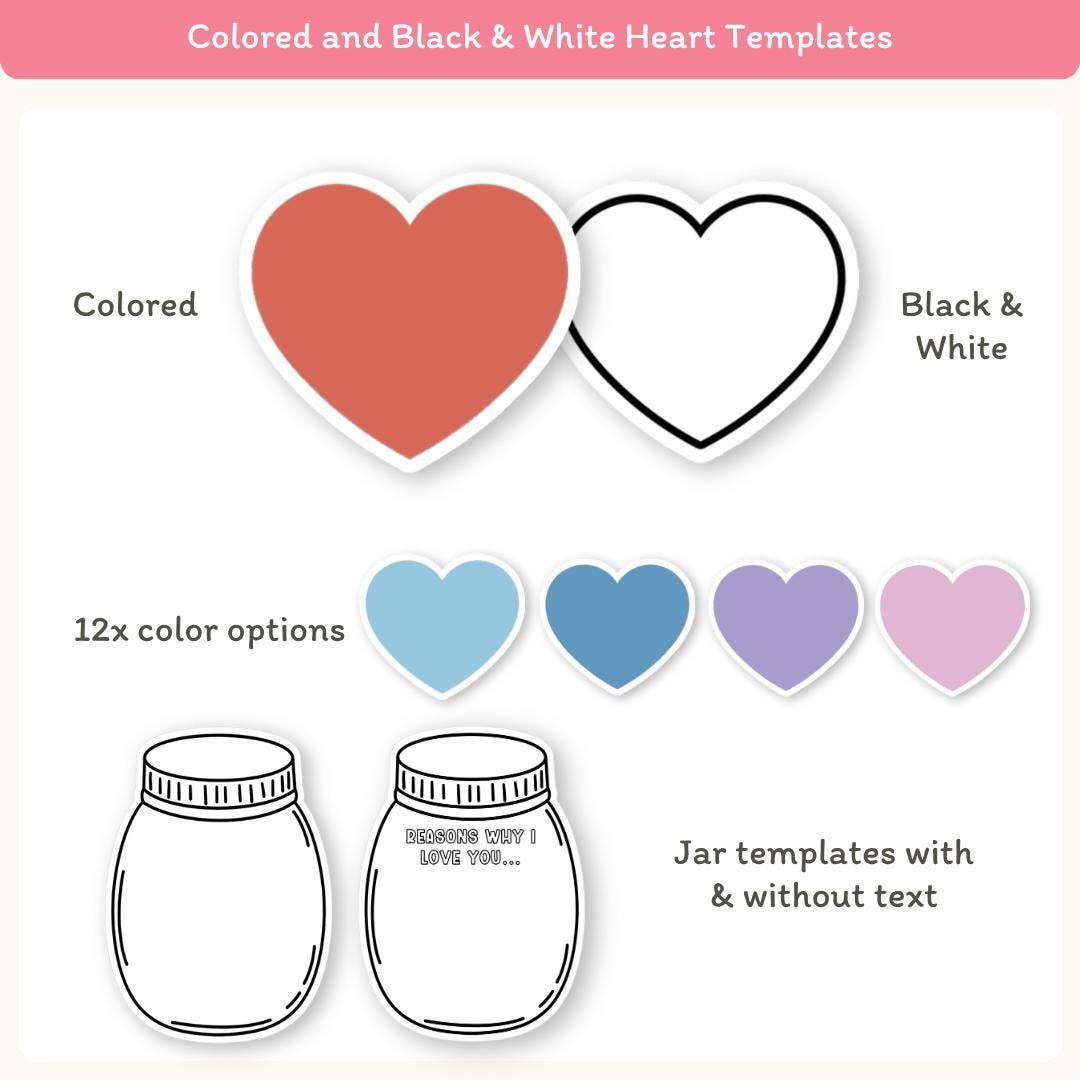 Jar of Hearts Mother’s Day Craft, Printable Gratitude Jar, Keepsake ...
