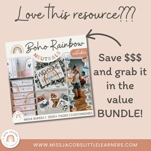 Boho Rainbow Voice Noise Level Display | EDITABLE Classroom Teacher ...