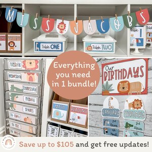 Cute Jungle Animals Classroom Decor Bundle - Etsy