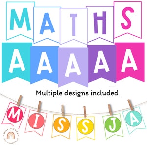 Bunting and Display Banners | BRIGHTS Classroom Decor - Etsy