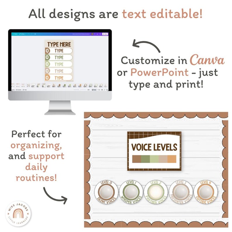 Woodland Voice Levels Chart, Printable Noise Level Meter Classroom ...