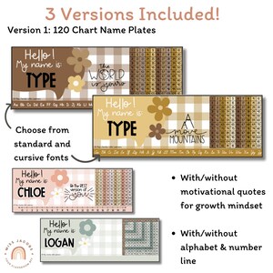 Student Name Tags and Goals Desk Plates Alphabet and - Etsy