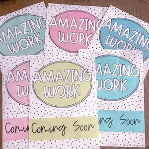 Amazing Work Coming Soon Poster | SPOTTY PASTELS - Etsy