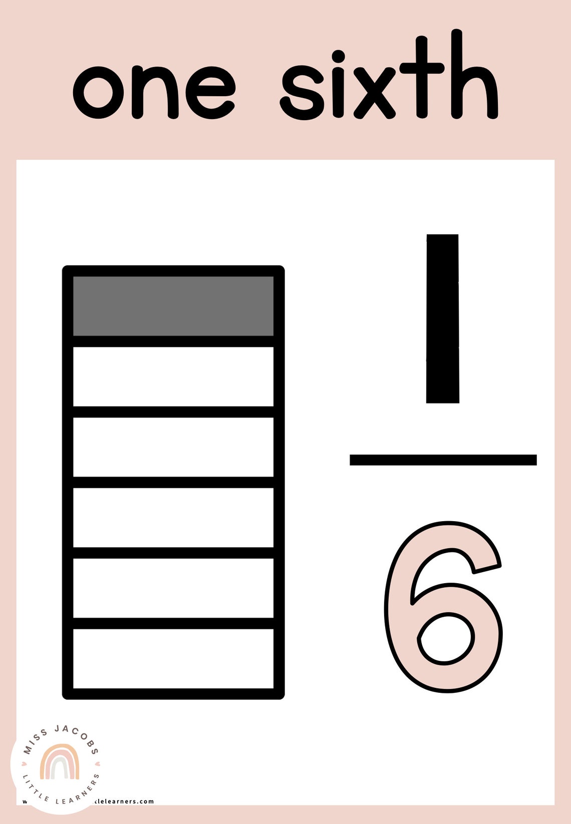 CALM COLORS Fractions Posters Math Posters Modern Rainbow | Etsy