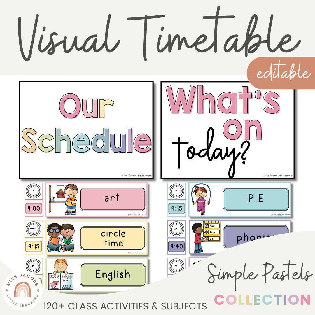 Visual Timetable | PASTELS | Editable - Etsy