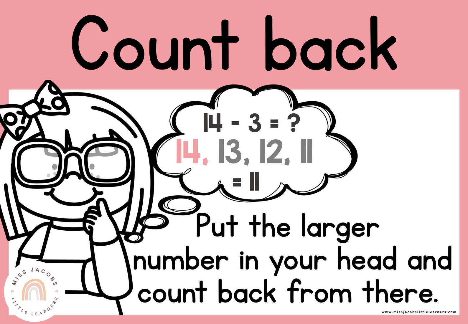 CALM COLORS Subtraction Strategy Posters Math Posters - Etsy