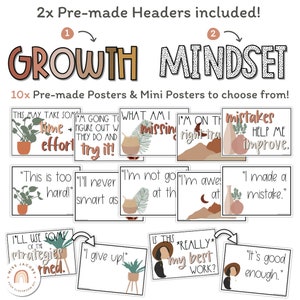 DESERT NEUTRAL Growth Mindset Display | Boho Vibes Classroom Decor - Etsy
