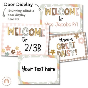 Daisy Door Display or Bulletin Board Daisy Gingham Classroom Decor - Etsy
