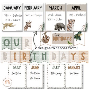 Birthday Display | MODERN JUNGLE | Rustic Classroom Decor - Etsy