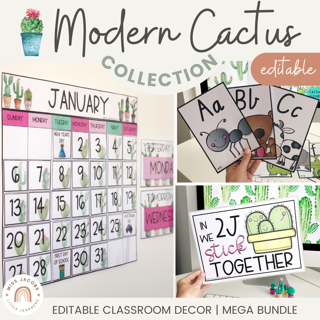 CACTUS and Succulent Classroom Decor Bundle - Etsy