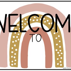 BOHO RAINBOW Welcome Sign | Editable | Neutral Rainbow Classroom Decor ...