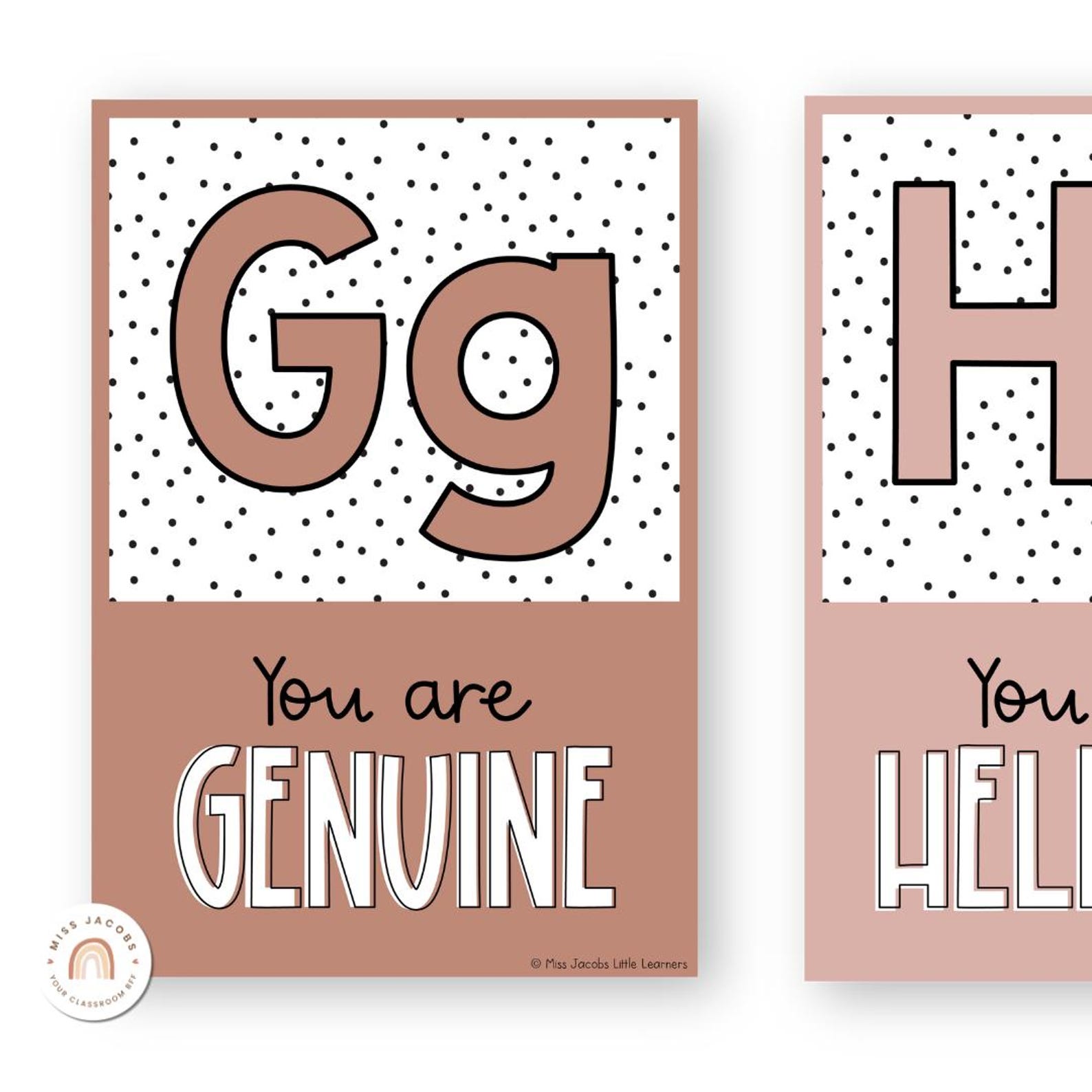 Spotty Boho Affirmation Alphabet Posters, Editable Classroom Decor ...