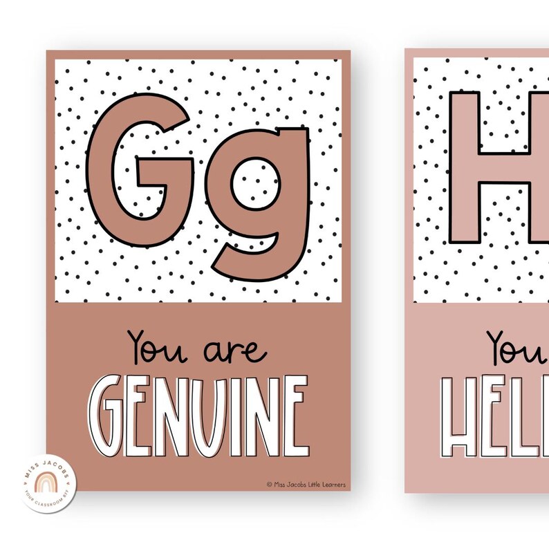 Spotty Boho Affirmation Alphabet Posters, Editable Classroom Decor ...