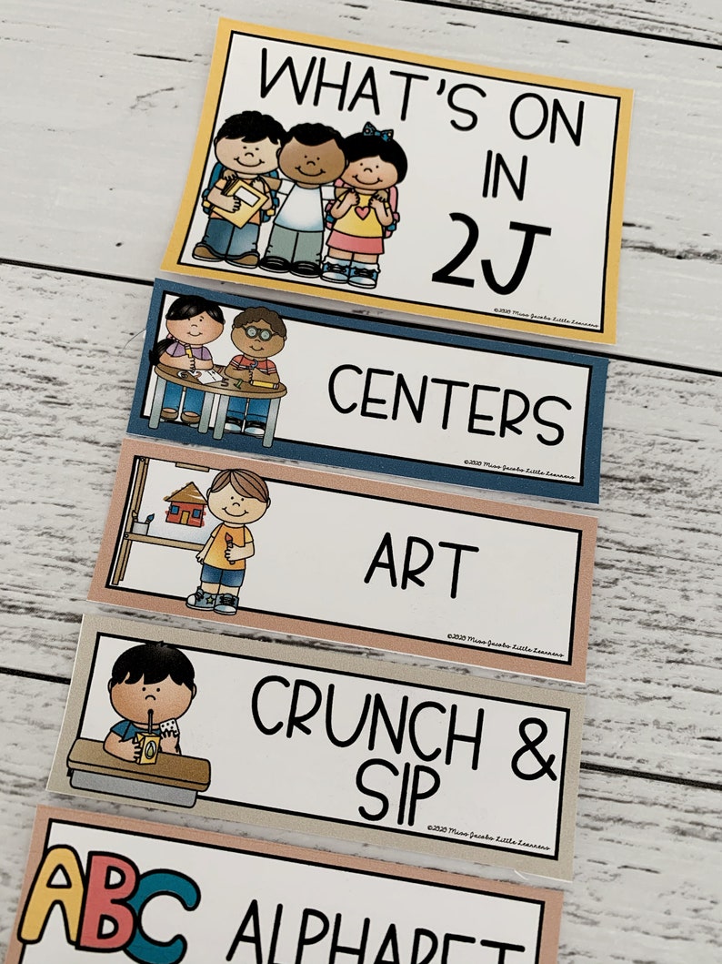 BOHO RAINBOW Visual Timetable Neutral Rainbow Classroom - Etsy