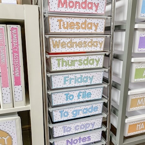 Teacher Trolley Labels | 10 Drawer Cart Labels | SPOTTY BRIGHTS ...