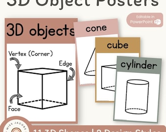 NEUTRAL 3D Shape Posters | Boho Neutral Color Palette | Neutral ...