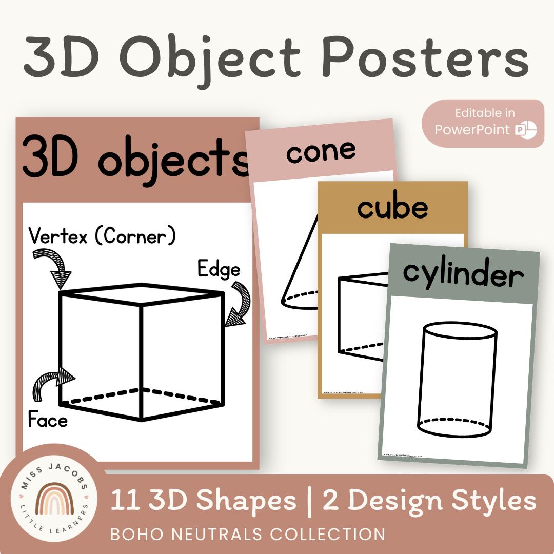 NEUTRAL 3D Shape Posters | Boho Neutral Color Palette | Neutral ...