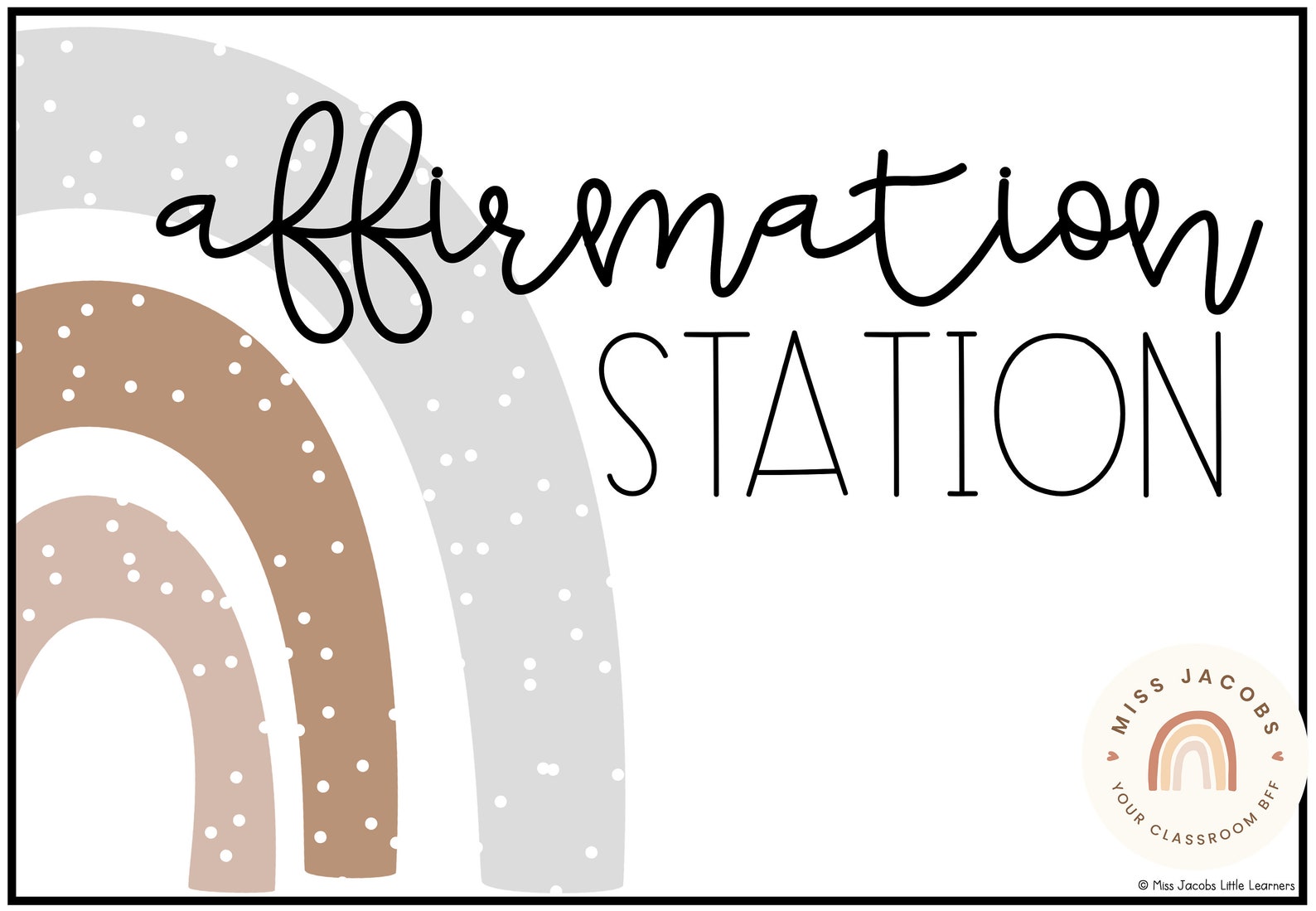 Boho Affirmation Station, Earthy Rainbow Affirmation Cards Printable ...