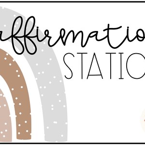 Boho Affirmation Station, Earthy Rainbow Affirmation Cards Printable ...