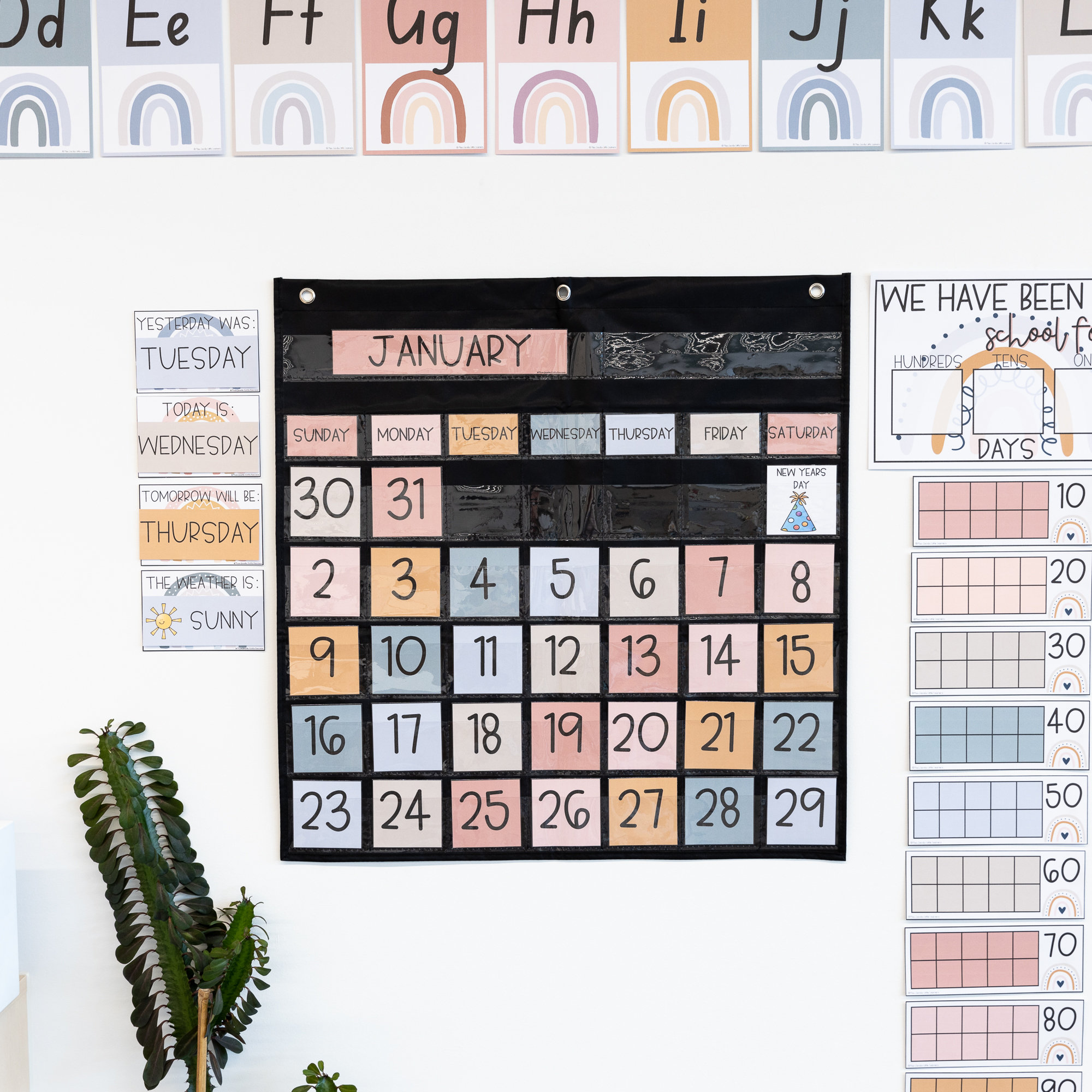 BOHO RAINBOW Classroom Calendar & Weather Display Editable - Etsy Canada