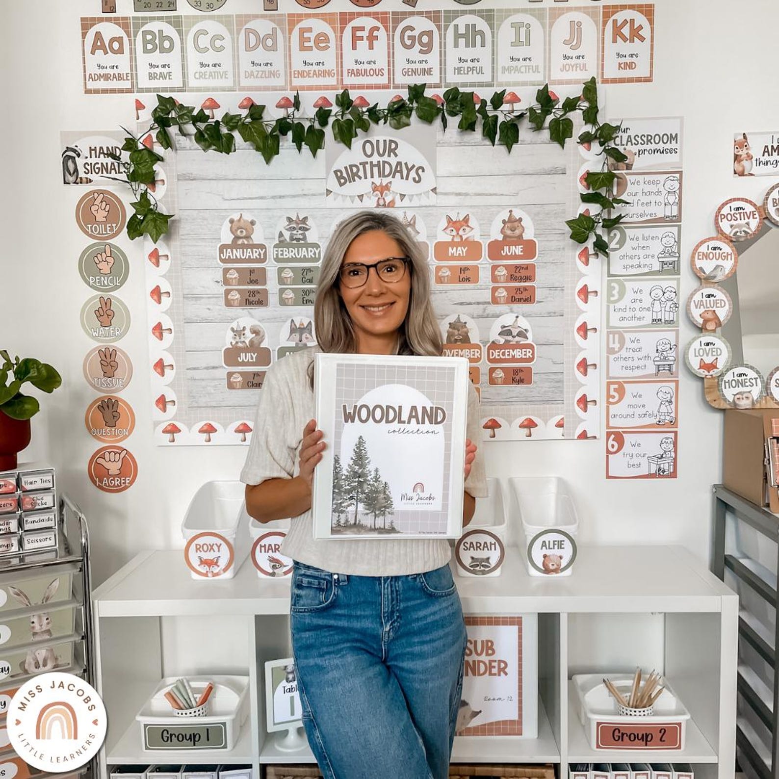 Woodland Classroom Decor Bundle, Cozy Nature Forest Friends Animals ...