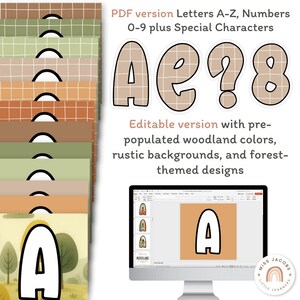 Woodland Bulletin Board Letters, Nature Theme Custom Back to School Kit ...