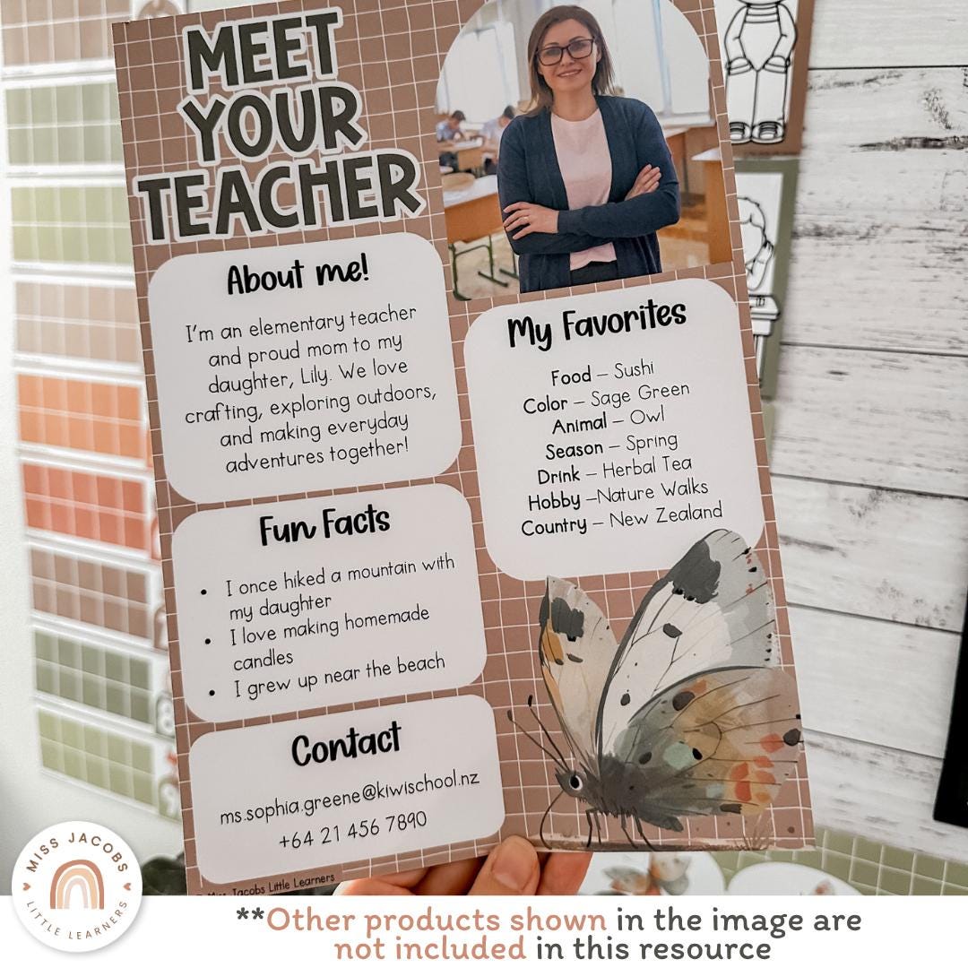 Woodland Meet the Teacher Template, Editable Back to School Teacher ...
