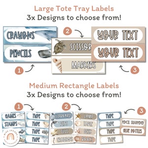 Classroom Supply Labels & Student Name Tags | Modern Ocean Classroom ...